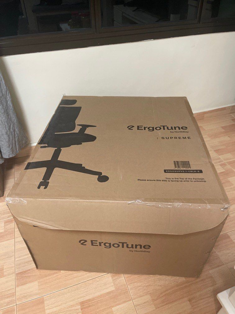 Empty Big Box of Ergotune Supreme V3 (Black), Furniture & Home Living ...