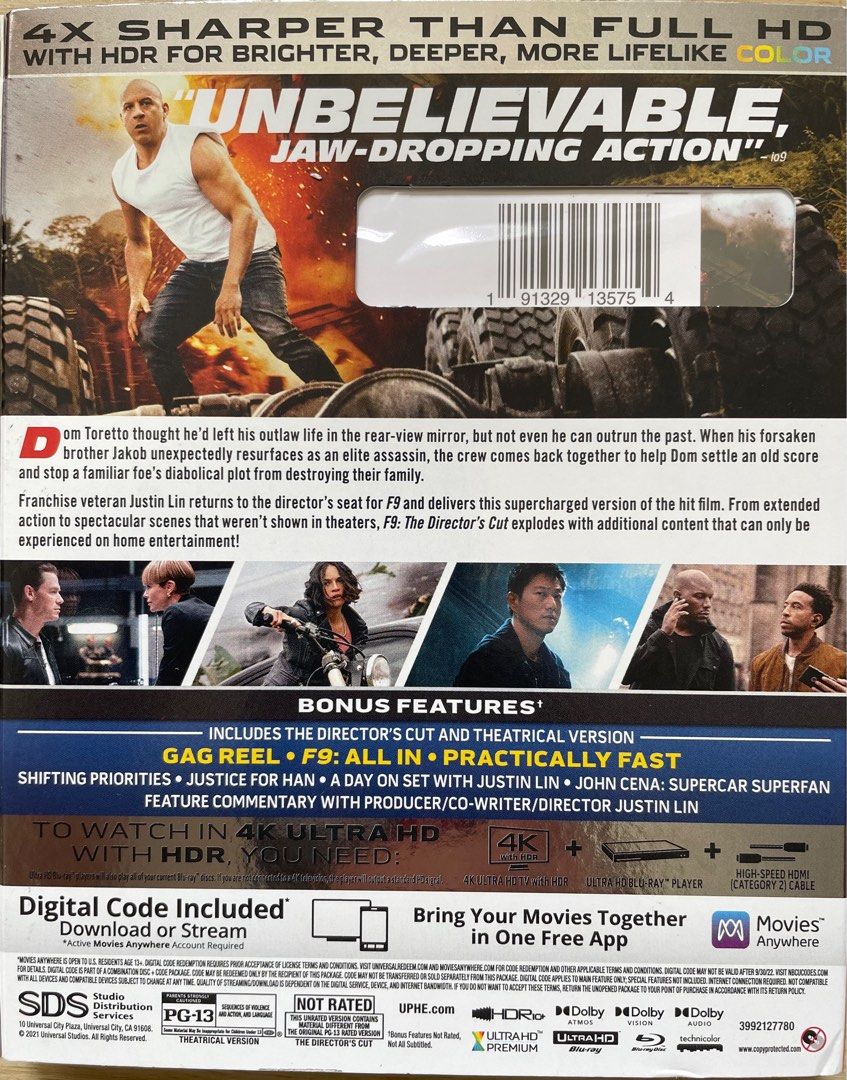 Fast & Furious: 8-Movie Collection 4K Ultra HD and Blu Ray, Hobbies ...