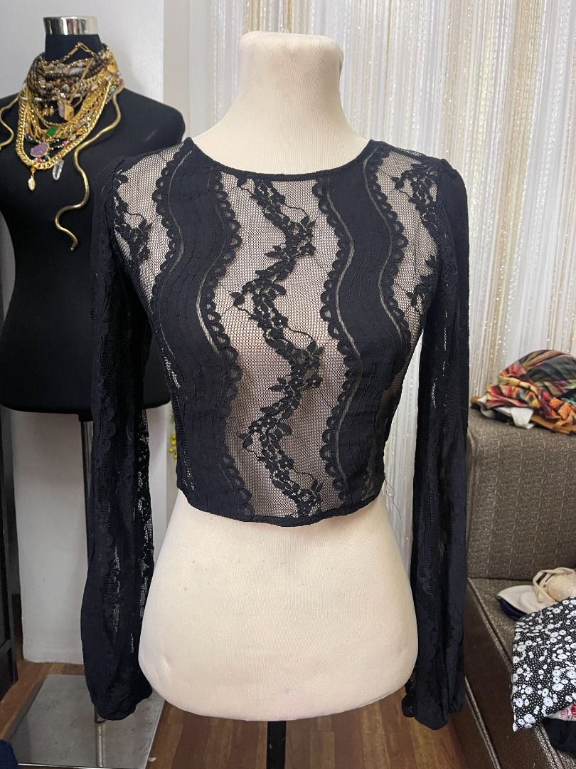 Forever 21 Lace See Through Crop Top Womens Fashion Tops Blouses On