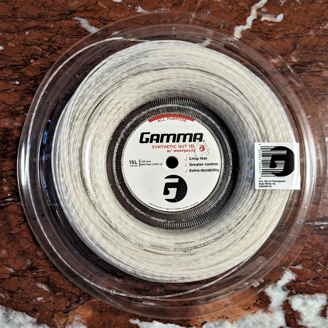 Gamma Synthetic Gut WearGuard Tennis String 200m Reel 15L-Gauge Made in ...