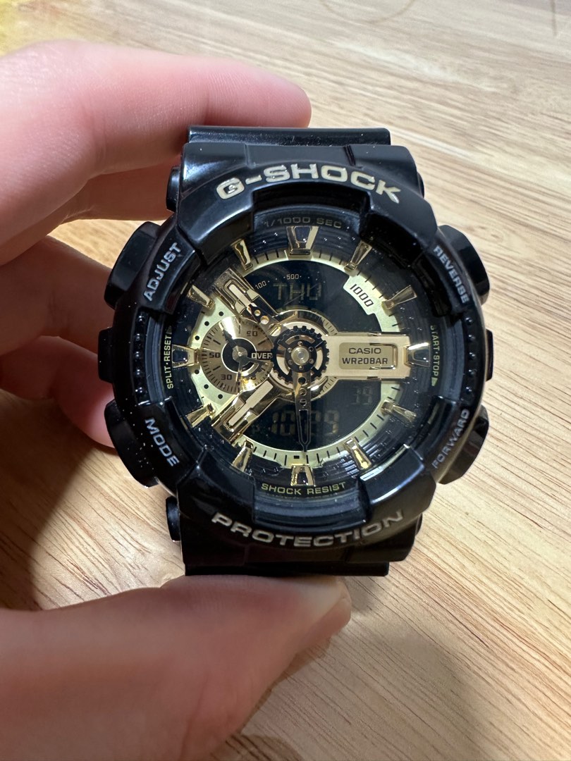G-Shock Watch Black & Gold GA-110GB-1A, Men's Fashion, Watches ...