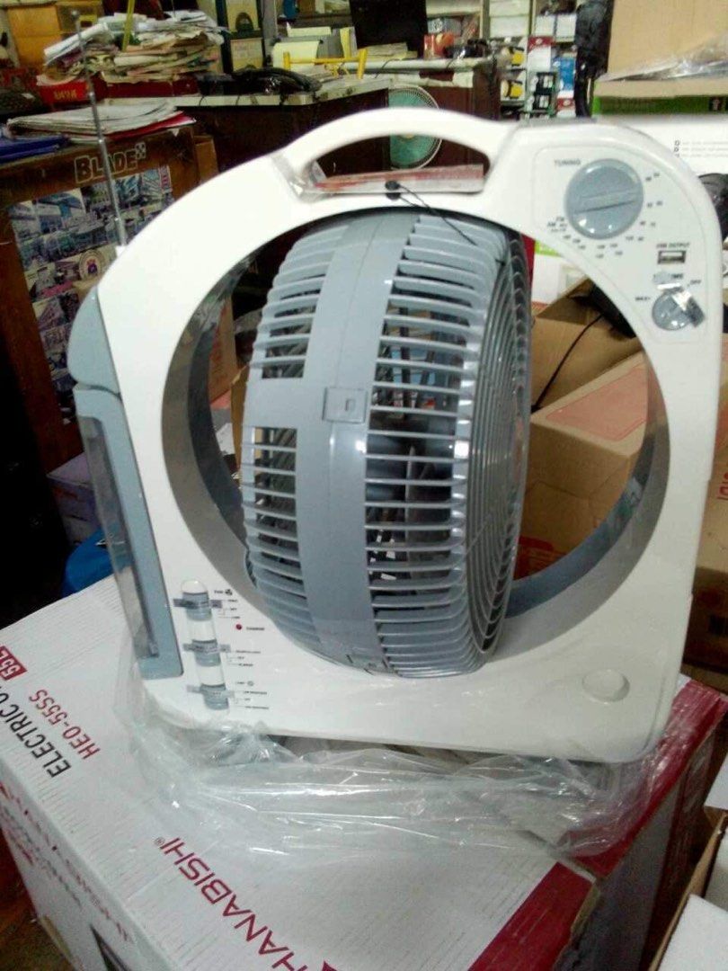 Hanabishi Rechargeable Box Fan | HRBF-12USB, Furniture & Home Living ...