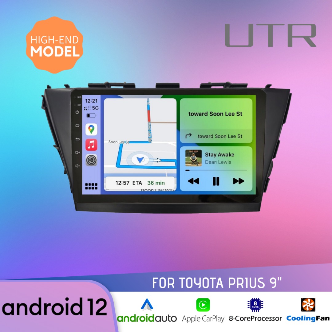 HIGH-END LATEST TOYOTA PRIUS 9 INCH 8 CORE ANDROID 12 PLAYER ANDROID ...
