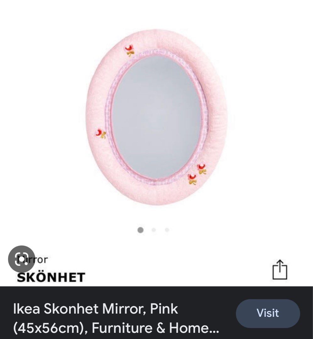 IKEA Skonhet pink mirror, Furniture & Home Living, Home Decor, Mirrors ...