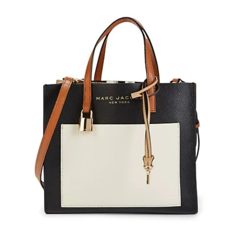 (INSTOCK) Marc Jacobs Smoked Almond Mini Grind Colorblock Tote Bag ...