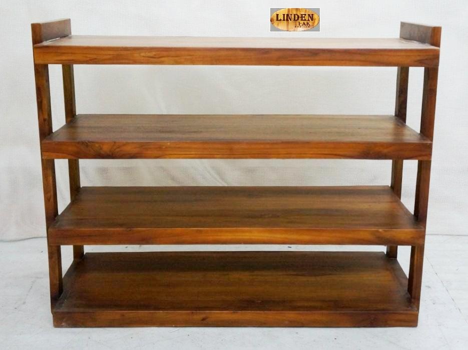 Handcrafted Solid Teak Wood 4 Layer TV Rack Furniture , Furniture ...