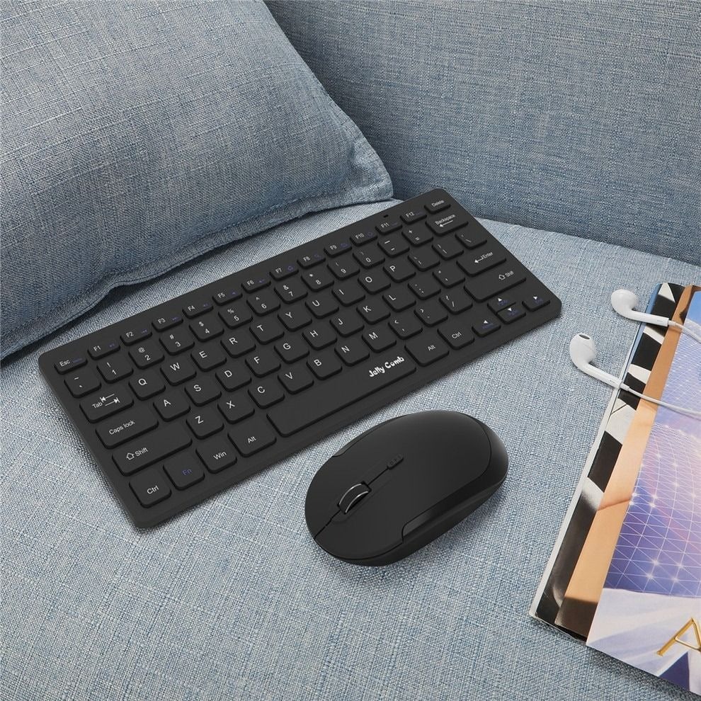 Jelly Comb 2.4GHz Wireless Keyboard Mouse Combo Ultra Slim Compact Portable Keyboard Mouse Set ...