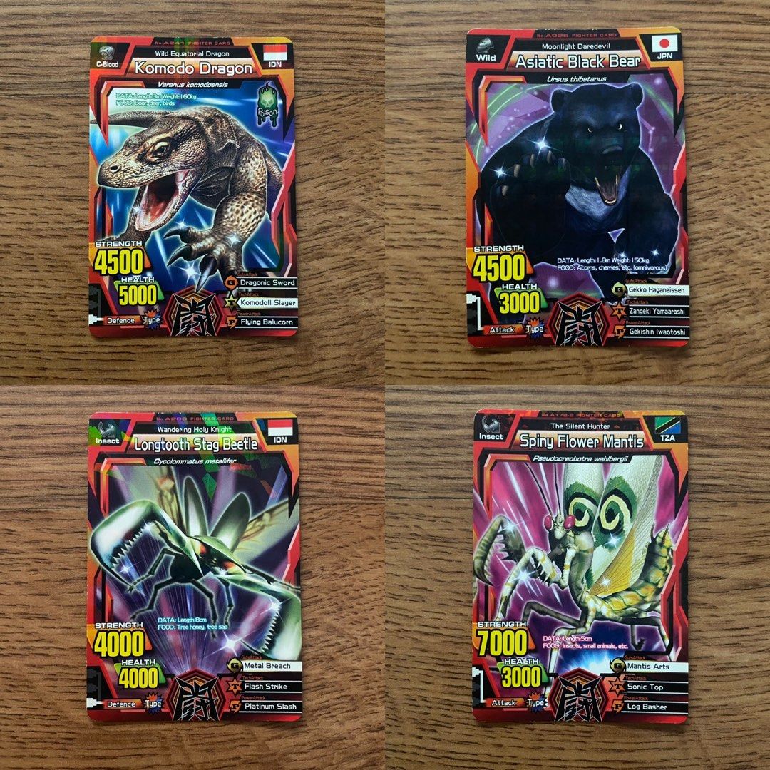 Kartu Animal Kaiser Fighter Komodo Dragon Bear Beetle Mantis, Toys ...