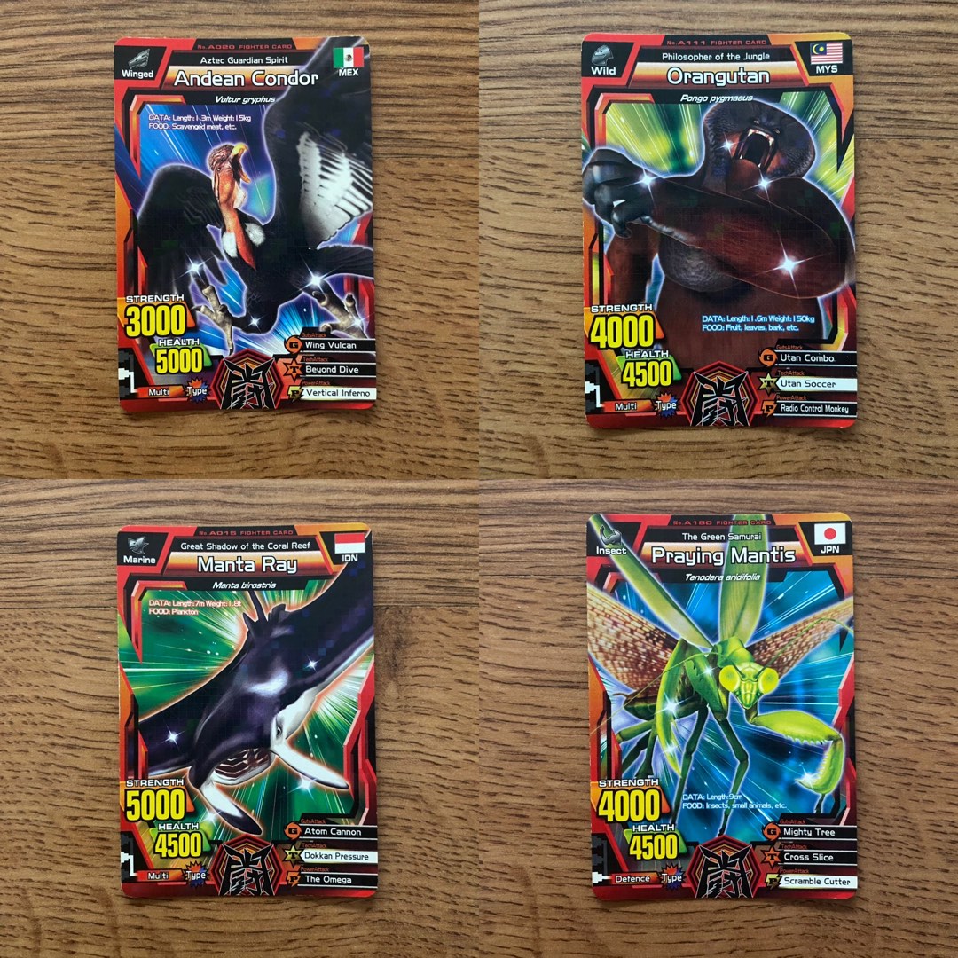 Kartu Animal Kaiser Fighter M4 Asli Condor Orangutan Manta Ray Mantis ...