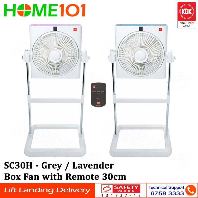 KDK Box Fan 30cm w/Remote Control and Stand SC30H, Furniture & Home ...