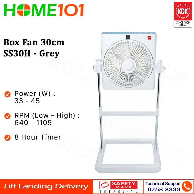 KDK Box Fan 30cm w/Timer Stand SS30H, Furniture & Home Living, Lighting ...