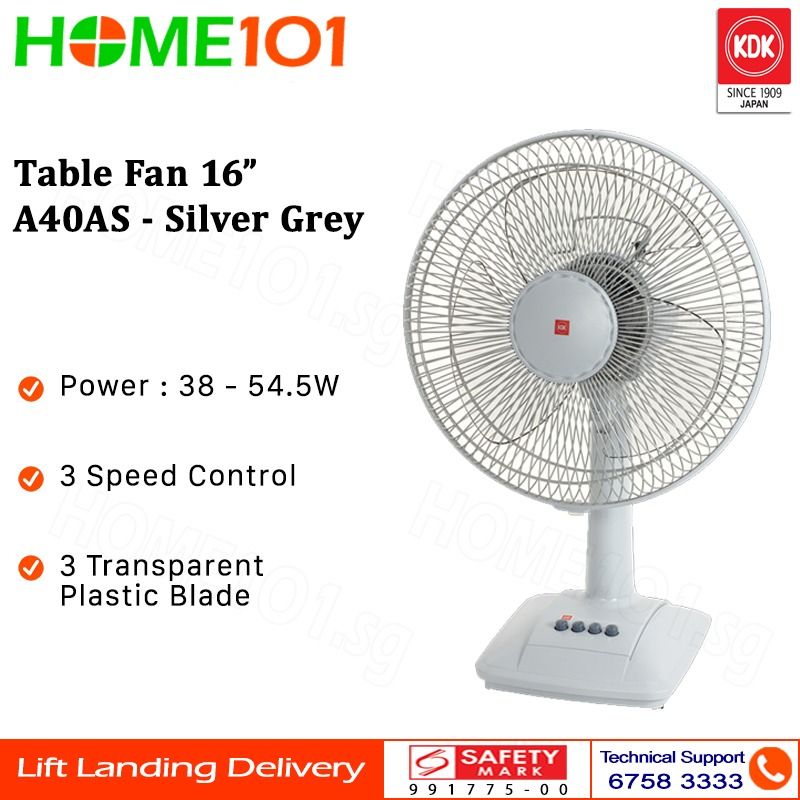 KDK Table Fan 40cm Plastic Blade A40AS, Furniture & Home Living ...