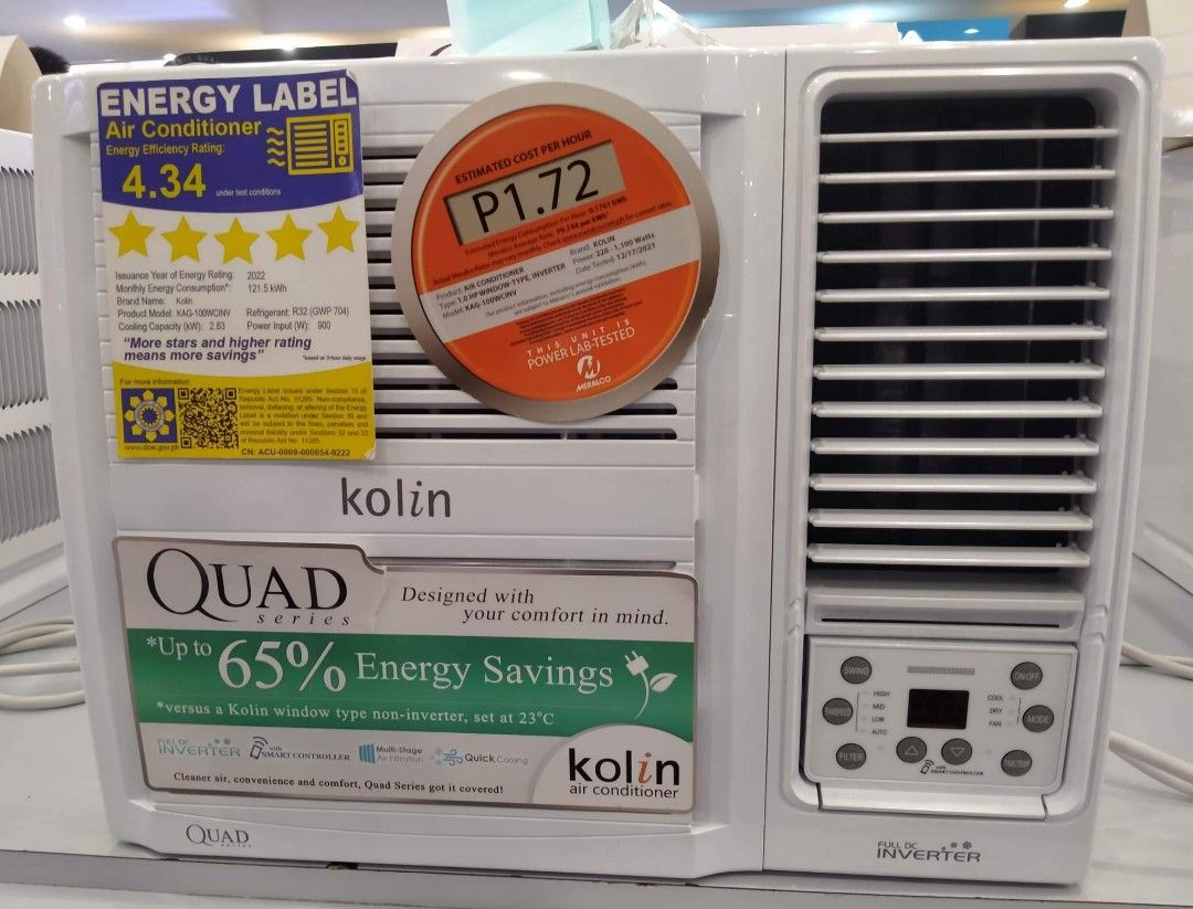 KOLIN QUAD SERIES WINDOW TYPE INVERTER, TV & Home Appliances, Air ...