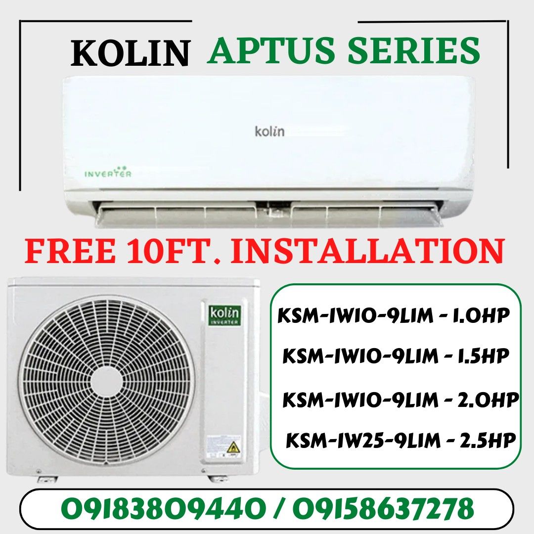 KOLIN STANDARD INVERTER SPLIT TYPE AIRCON, TV & Home Appliances, Air Conditioning and Heating on ...