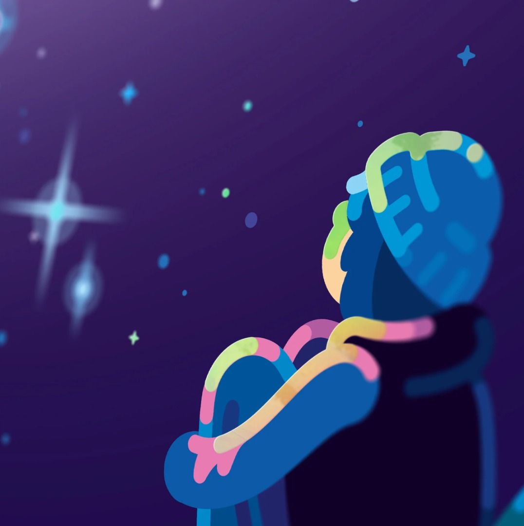 kurzgesagt Scenic Posters - Back to Earth/To the Moon - holographic ...