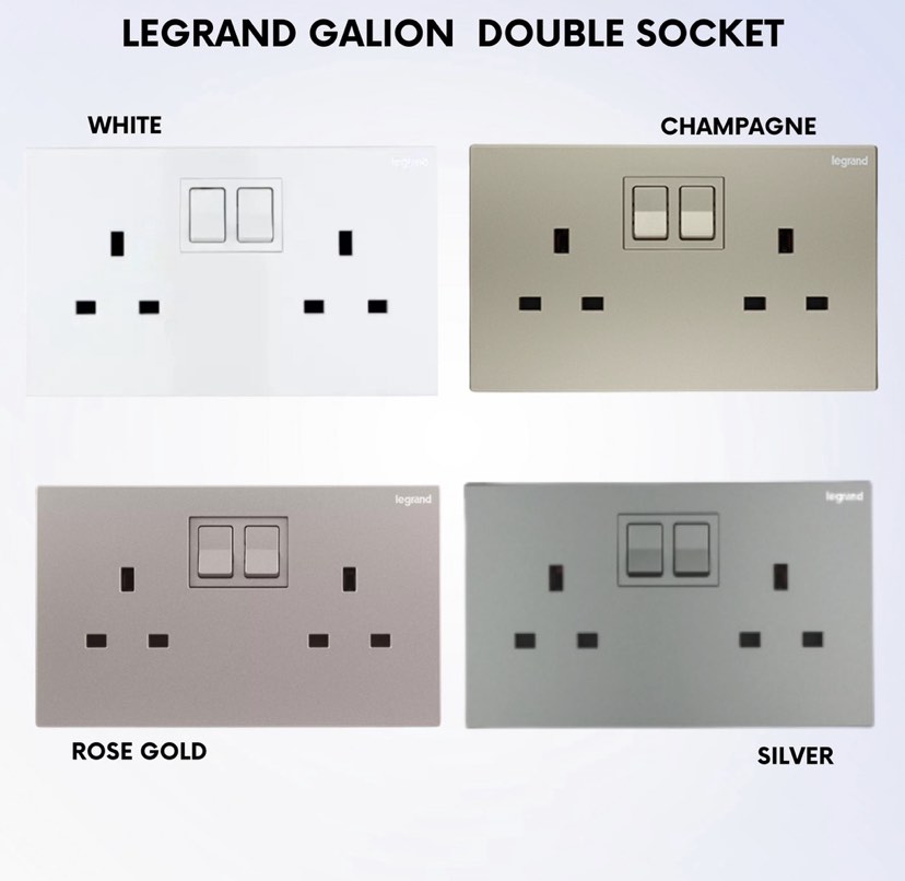 Legrand Galion double gang socket - champagne and rose gold, TV & Home ...