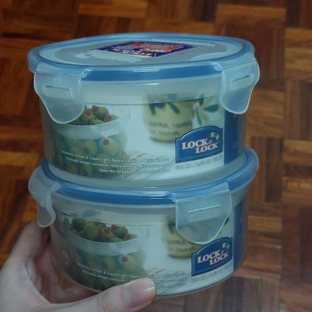Lock & Lock Classic Airtight Round Food Container (600ml) HPL933 ...