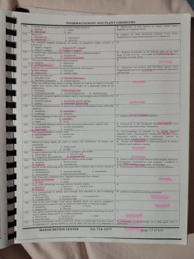 Manor Pharmacy Reviewer (Module 1-4) and Brex Final Coaching PLE 2018 ...