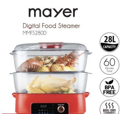 Mayer 28L Digital Food Steamer, TV & Home Appliances, Irons & Steamers ...