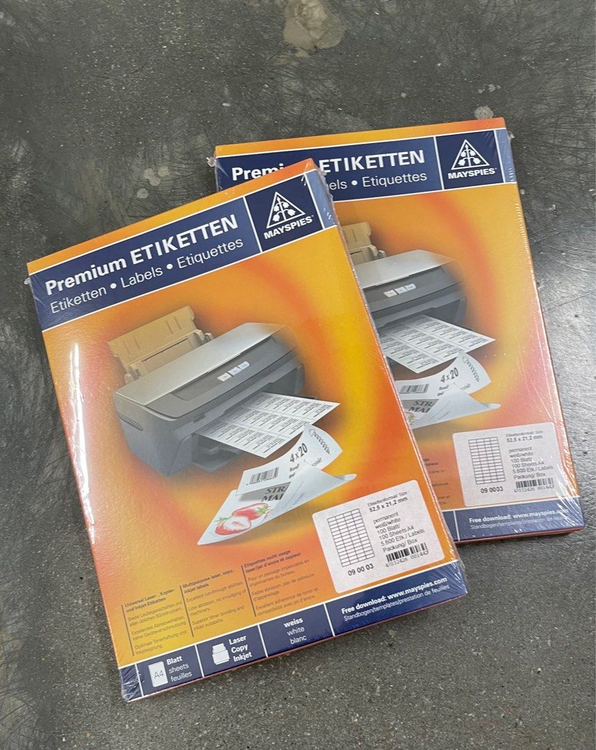 Mayspies White Sticker Labels A4, Hobbies & Toys, Stationery & Craft ...