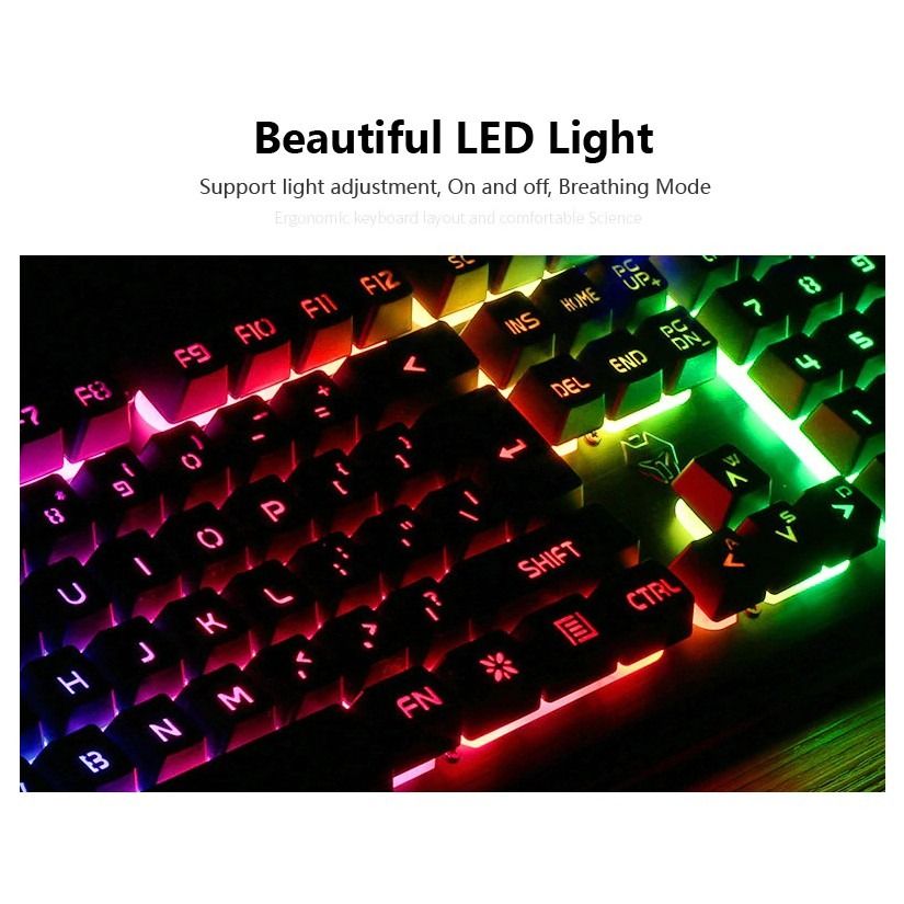 Membrane Gaming Keyboard Gaming Mouse Membrane Feeling Rgb Led Backlit Gamer Keyboards Wired