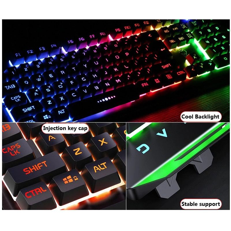 Membrane Gaming Keyboard Gaming Mouse Membrane Feeling RGB LED Backlit ...