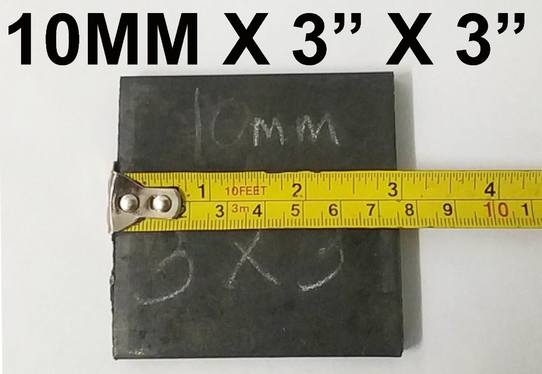 MS BASE PLATE 10MM THICKNESS X 3 INCHES X 3 INCHES SQUARE MILD STEEL ...