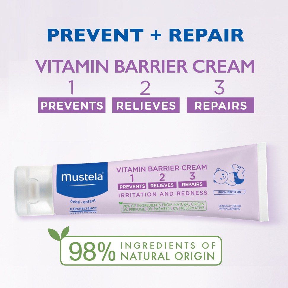 Mustela Vitamin Barrier Diaper Rash Cream 123, 100ml - Exp 12/23 ...