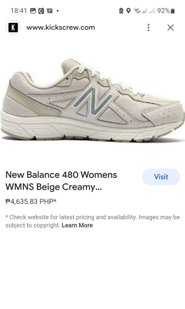 NEW BALANCE 480 SIZE 6.5 women. Men 5.5, Women's Fashion, Footwear ...