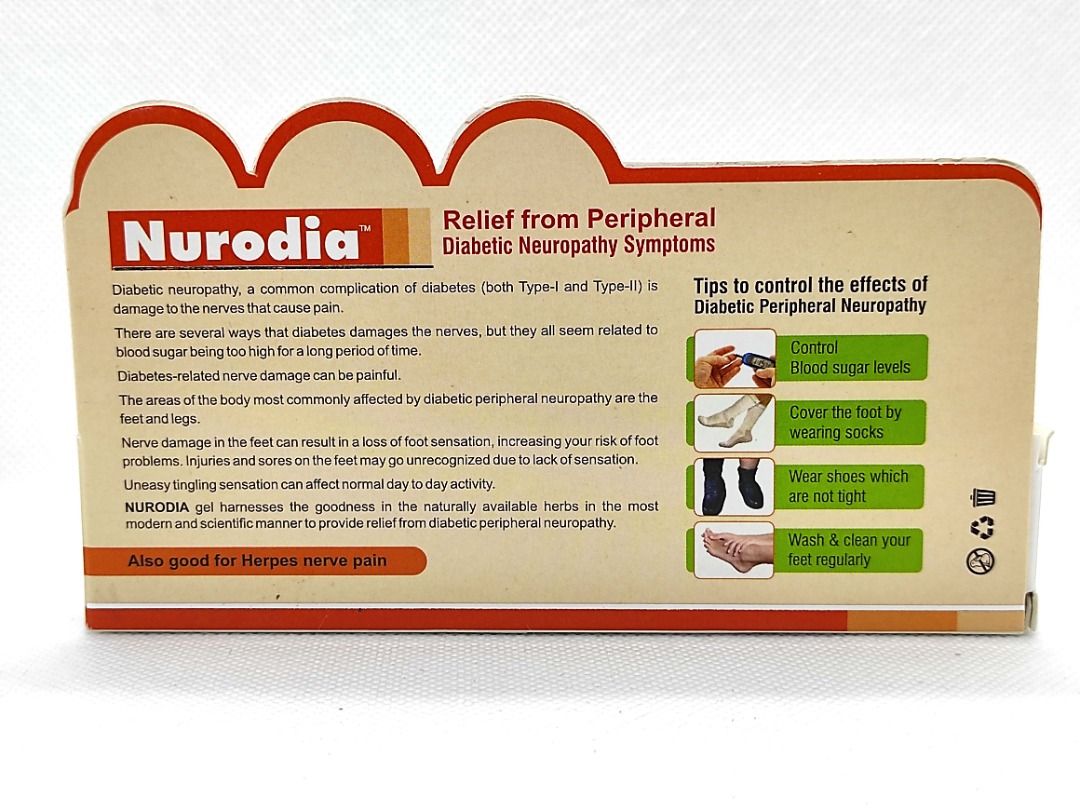NURODIA Diabetic Neuropathy Gel 30g, Health & Nutrition, Medical ...