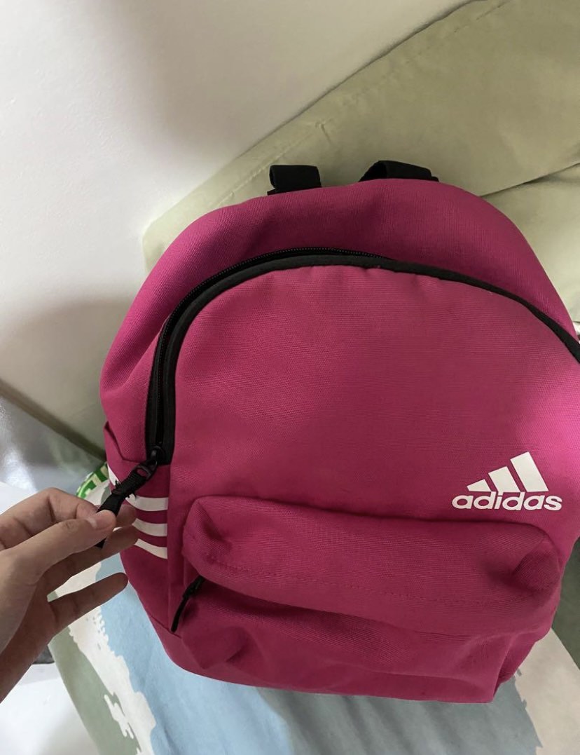 Original Adidas 3 stripes (fuschia pink) backpack, Women's Fashion, Bags & Wallets, Backpacks on ...