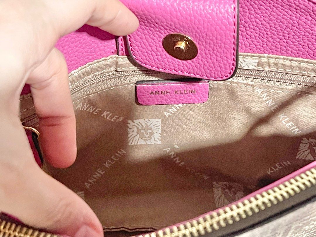 Original Anne Klein Triple Compartment Crossbody Bag in Orchid Flower ...