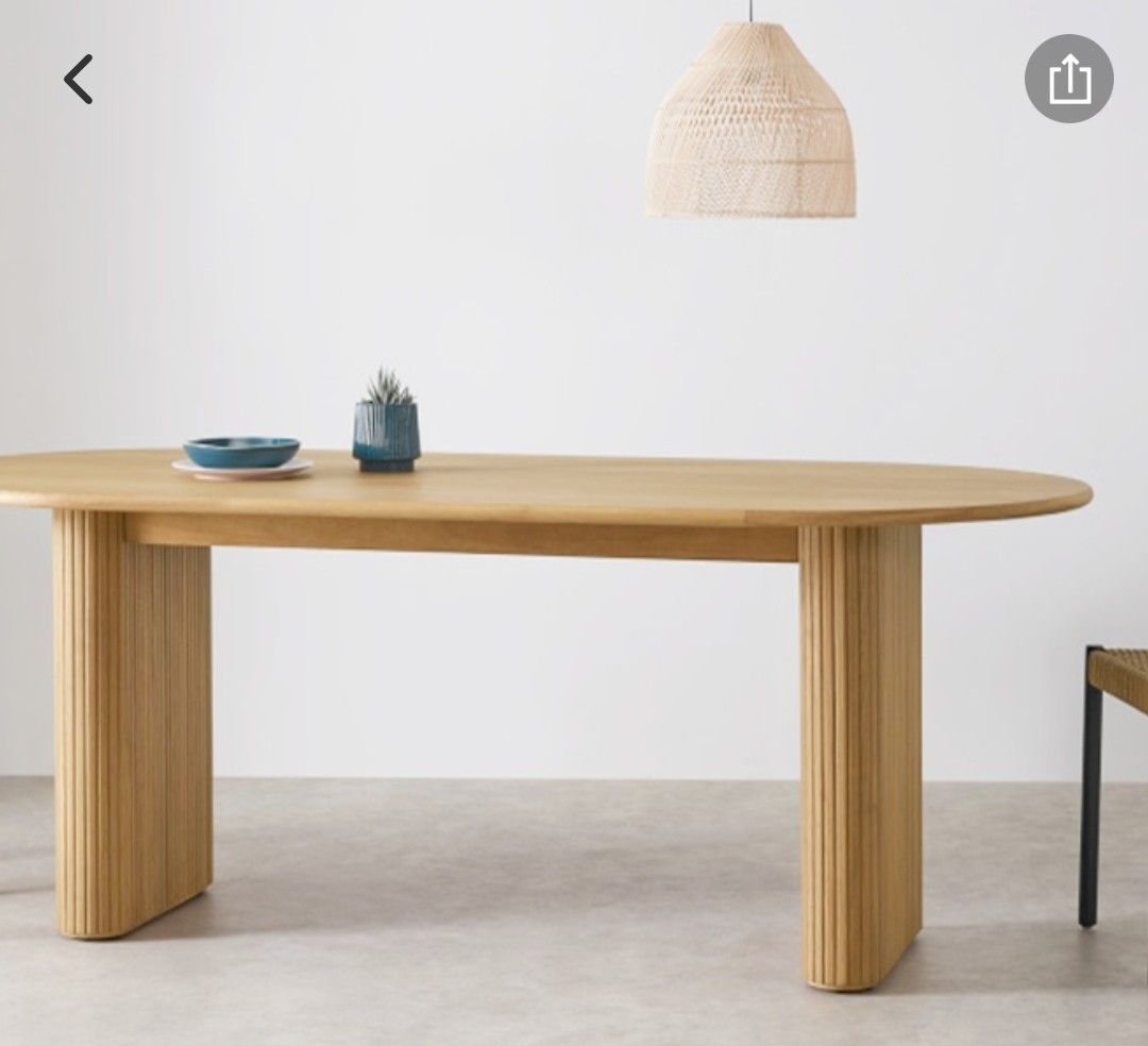 Oval Fluted Dining Table, Furniture & Home Living, Furniture, Tables ...