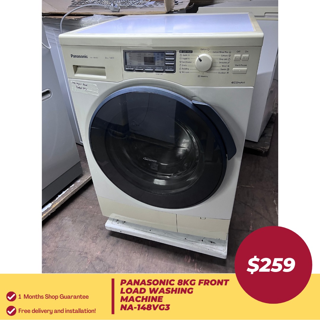 PANASONIC 8KG Front Load Washing Machine NA-148VG3, TV & Home ...