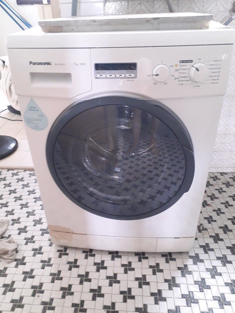 Panasonic washing machine front load 7kg NA-107VC4, TV & Home Appliances, Washing Machines and ...