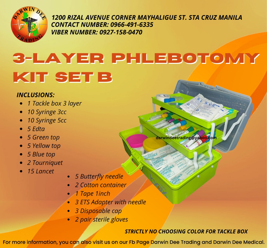 PHLEBOTOMY KIT 3 LAYERS SET B, Health & Nutrition, Medical Supplies ...