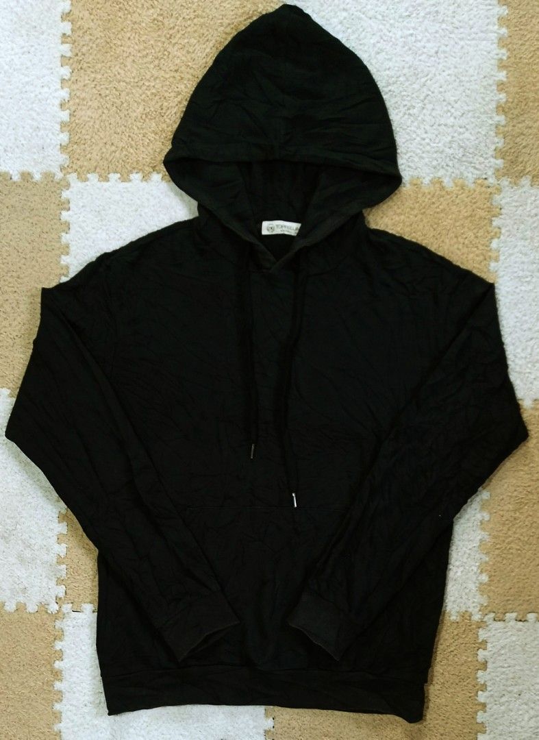 Plain Black Hoodie Jacket, Men's Fashion, Coats, Jackets and Outerwear ...