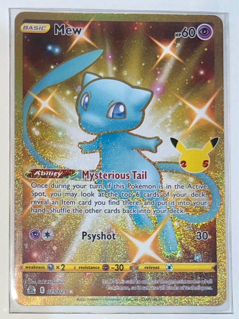Pokemon TCG 25th Anniversary Celebrations Mew Secret Rare Gold Card ...