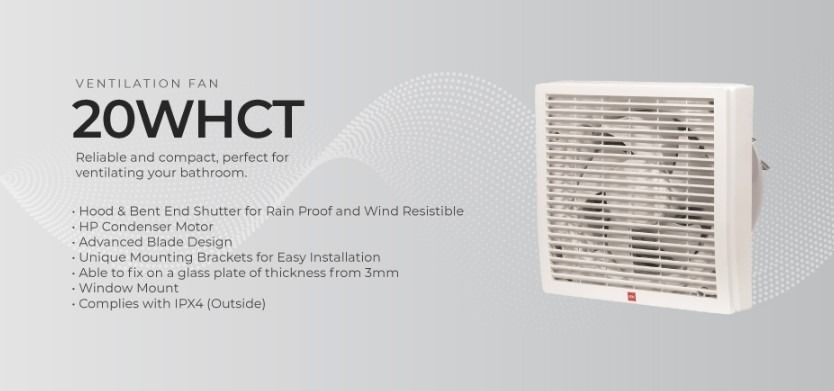 (PRE-ORDER) KDK Window Mounted Ventilating Fan 15cm / 20cm [15WHPCT ...