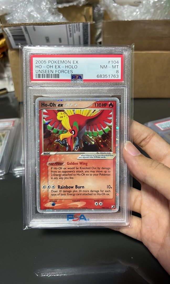 PSA8 EX unseen forces Ho-oh EX, Hobbies & Toys, Toys & Games on Carousell