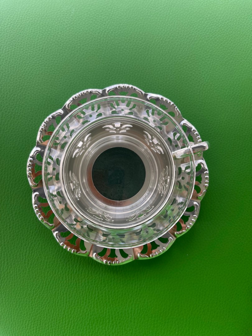 Rare 1970 Vintage SCHOTT tea glass+holder+saucer, Furniture & Home ...