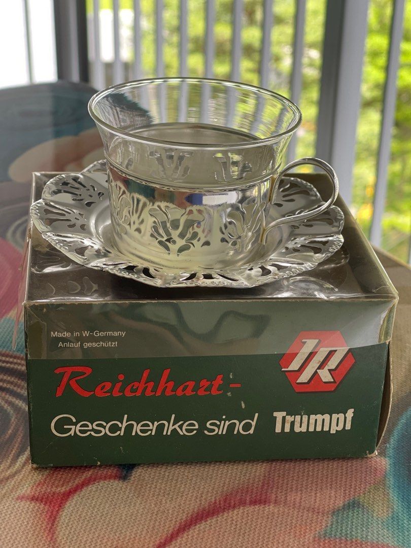 Rare 1970 Vintage SCHOTT tea glass+holder+saucer, Furniture & Home ...