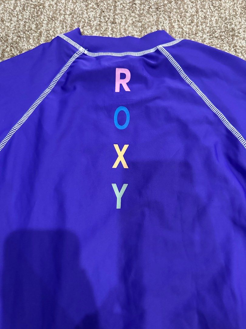Rash guard Roxy violet, Women's Fashion, Swimwear, Rash guard on Carousell