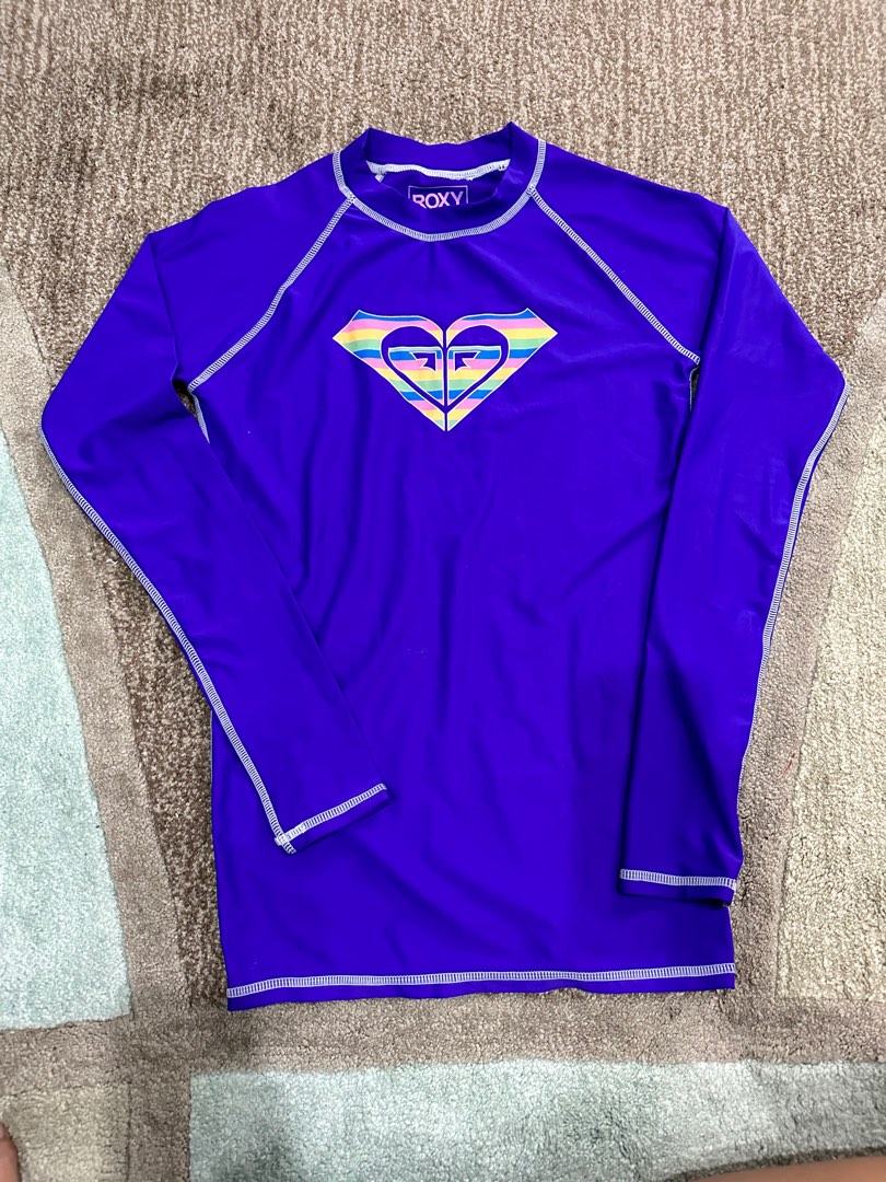 Rash guard Roxy violet, Women's Fashion, Swimwear, Rash guard on Carousell