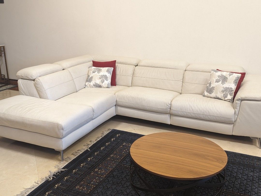 Recliner 5 seater L shaped leather sofa, Furniture & Home Living ...