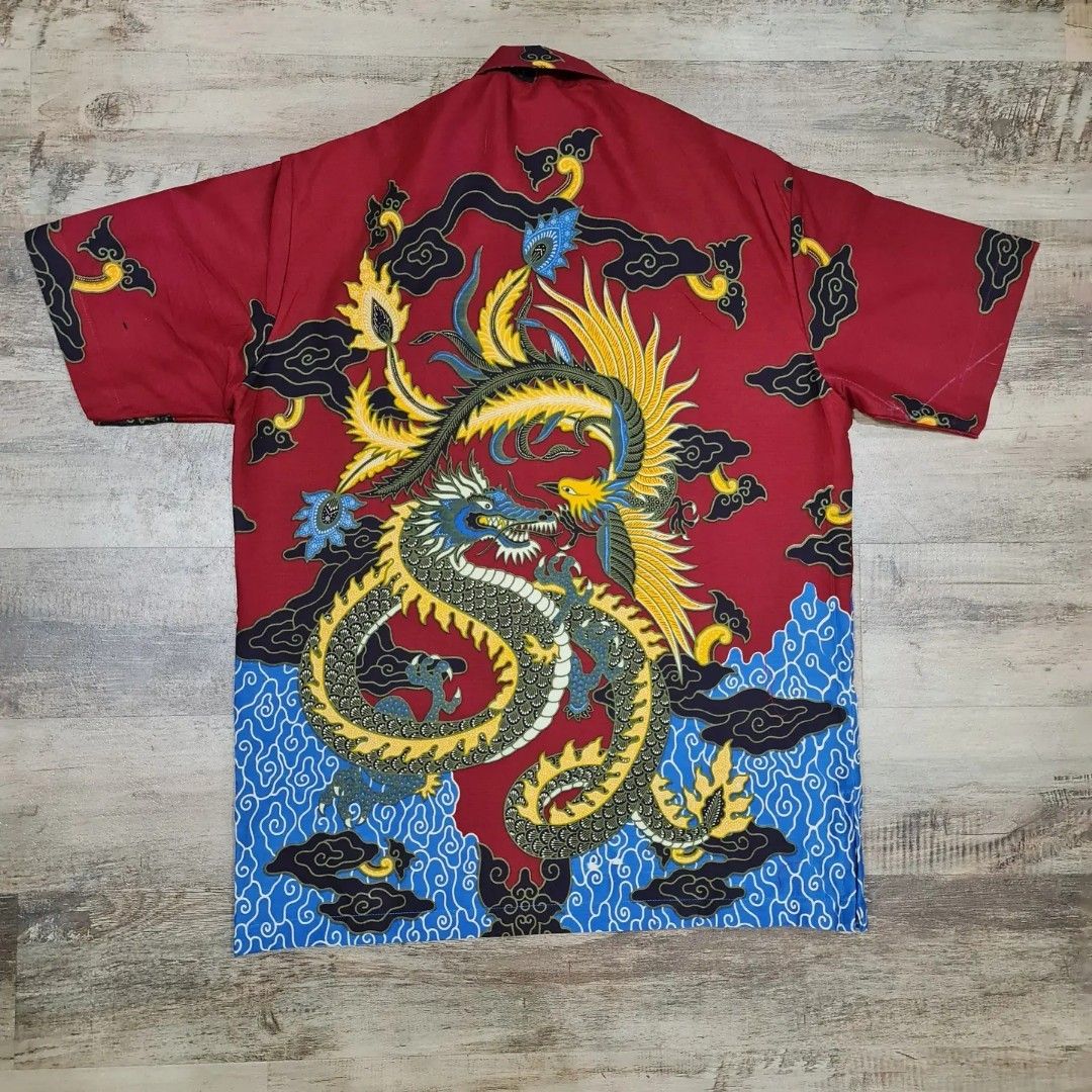 Red Batik w inner layer (CNY / functions), Men's Fashion, Tops & Sets ...