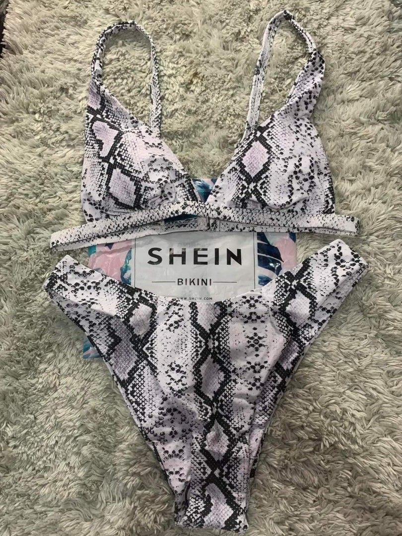 SHEIN SNAKE PRINT BIKINI SWIMSUIT, Women's Fashion, Swimwear, Bikinis ...