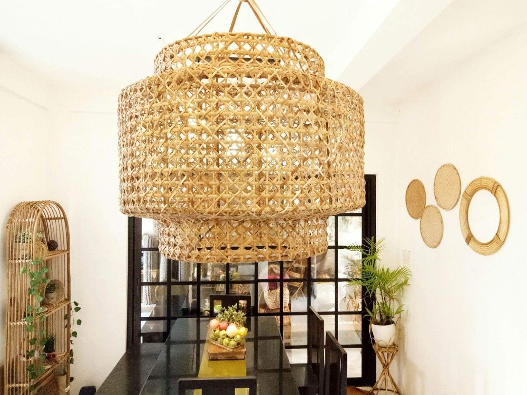 Solihiya pendant light with metal frame, Furniture & Home Living, Home ...