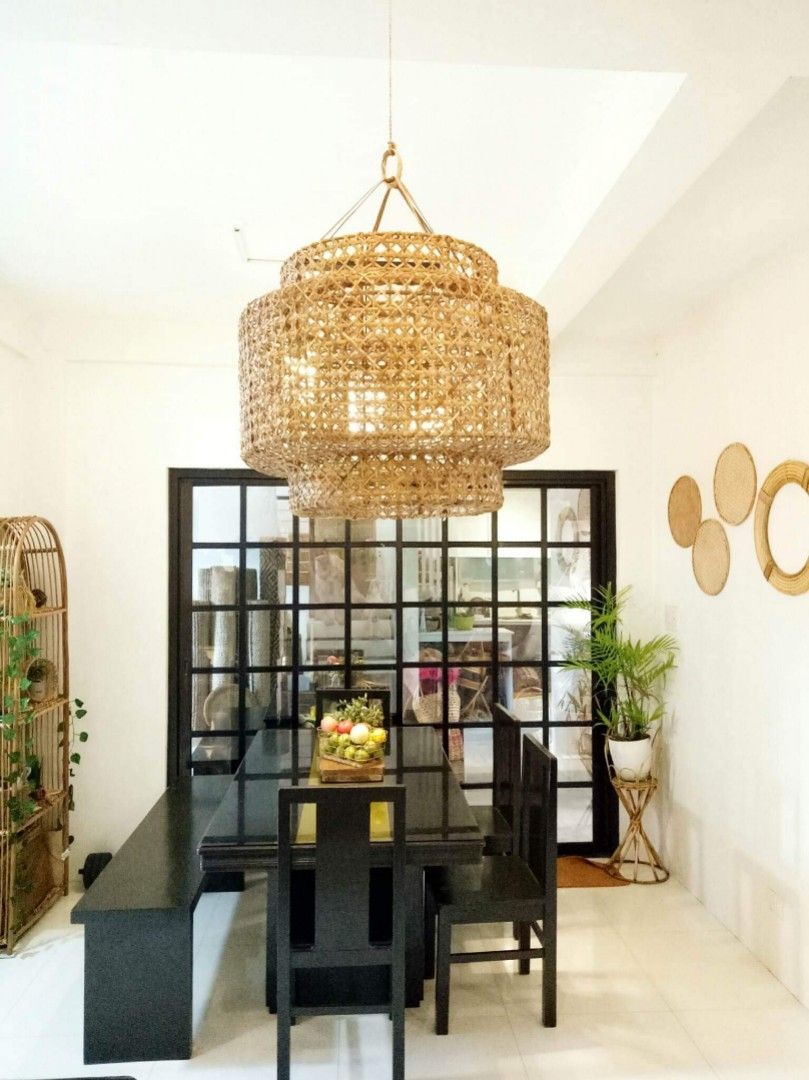 Solihiya pendant light with metal frame, Furniture & Home Living, Home ...