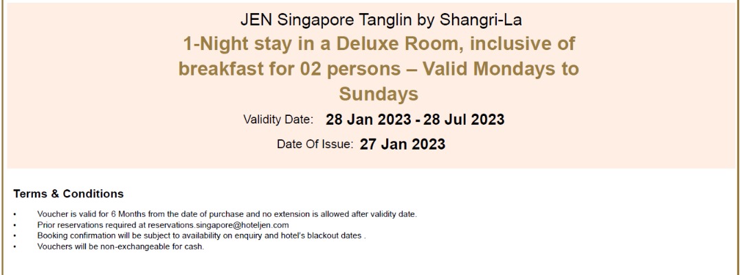 Staycation / Hotel Accomodation / JEN Singapore Tanglin by Shangri-La ...